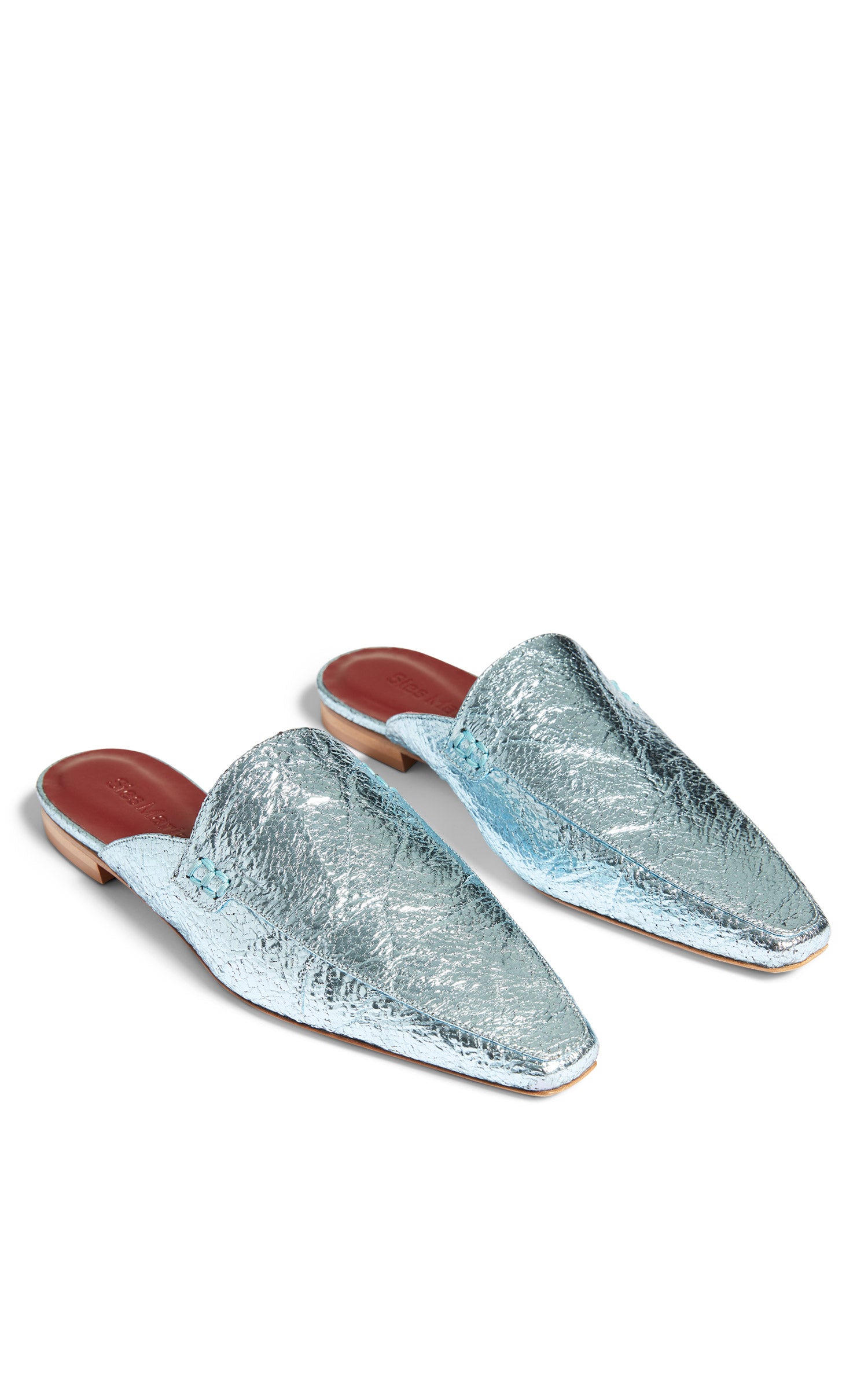 silver sequin mules